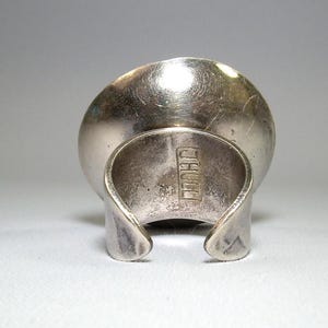 DENMARK HUGE MODERNIST Ring-vintage Silver Plated-j Hull Hallmark-heavy ...