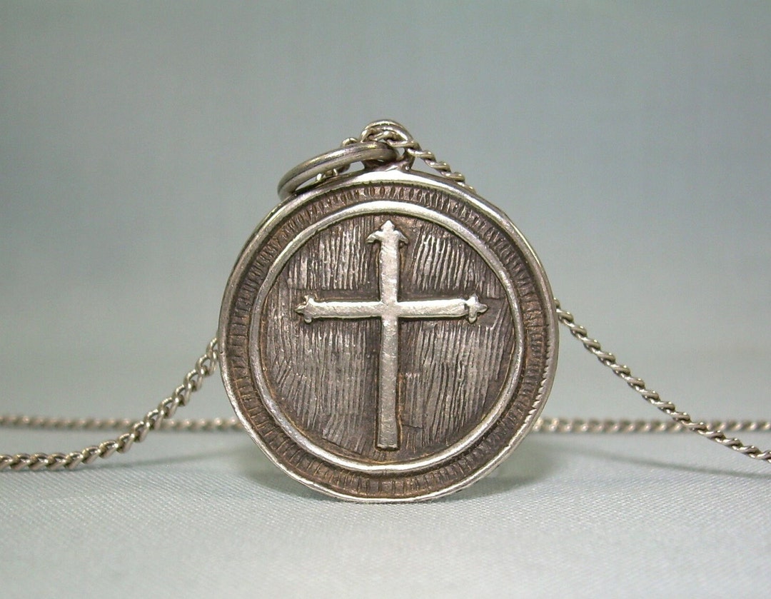 22-1/2" STERLING BUDDED CROSS Pendant & Necklace Chain-vintage 925 ...