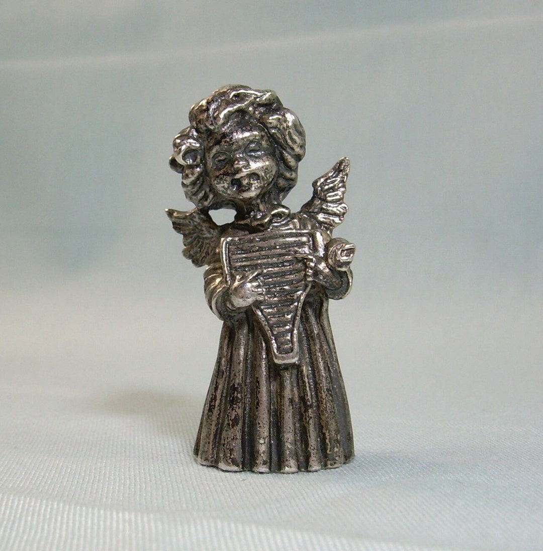 1-9/16" 800 SILVER ANGEL Statue Sculpture-vintage Almost Sterling-59 AR ...