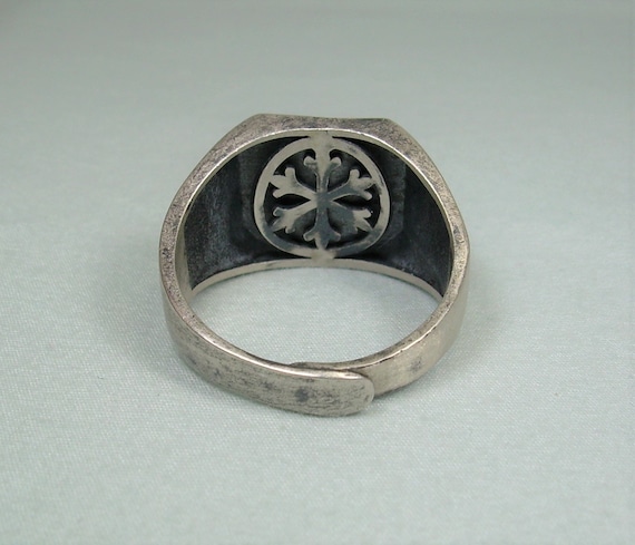 STERLING EGYPTIAN ANUBIS Ankh Eye of Horus Ring-Vinta… - Gem