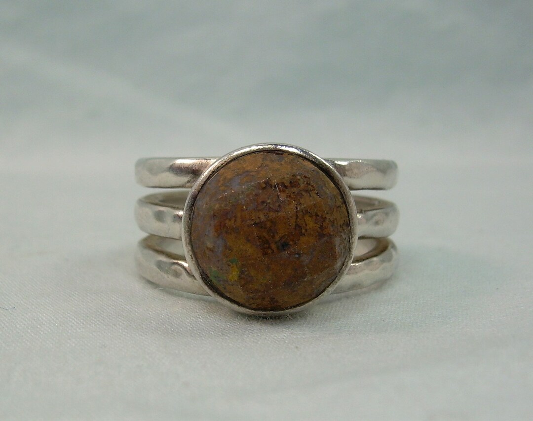 STERLING BRONZITE Ring Sz 7-vintage 925 Silver-aluma - Etsy