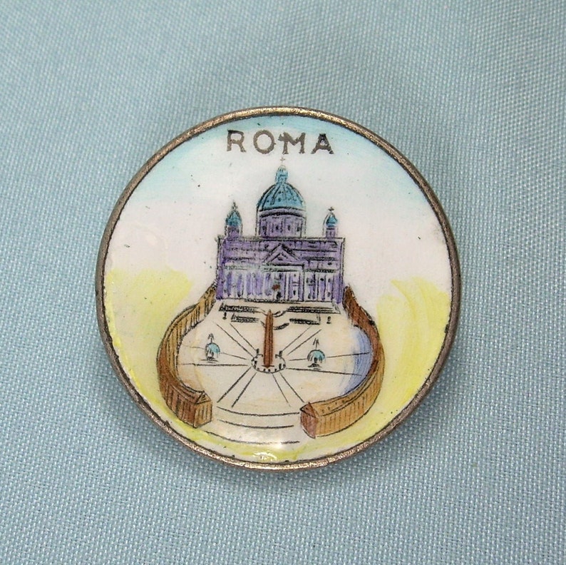 ANTIQUE PORCELAIN ROMA Italy Pin Brooch-vintage Hand Painted - Etsy