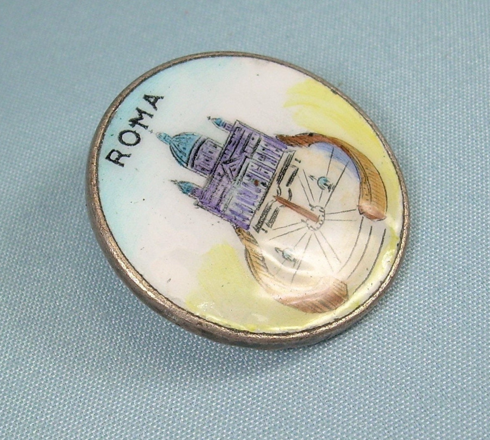 ANTIQUE PORCELAIN ROMA Italy Pin Brooch-vintage Hand Painted | Etsy