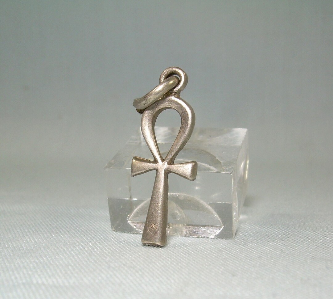 800 SILVER ANKH Handle Cross Pendant Charm-vintage Almost Sterling ...