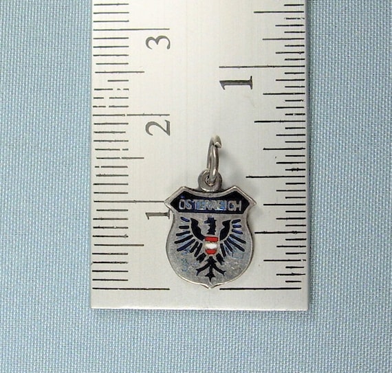 900 SILVER OSTERREICH AUSTRIA Crest Travel Shield Cha… - Gem