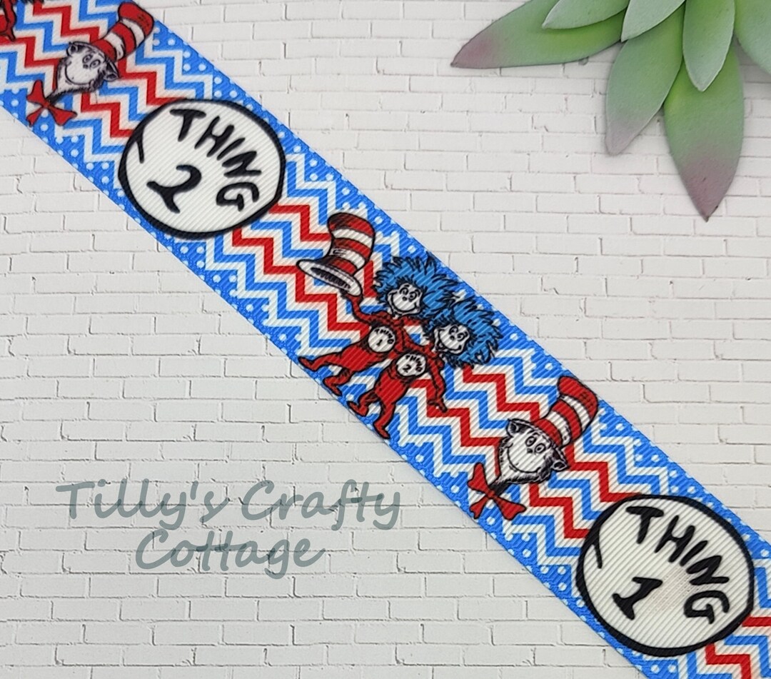 1.5" Cat Character Grosgrain Ribbon, Dr Seuss Grosgrain Ribbon, Thing ...