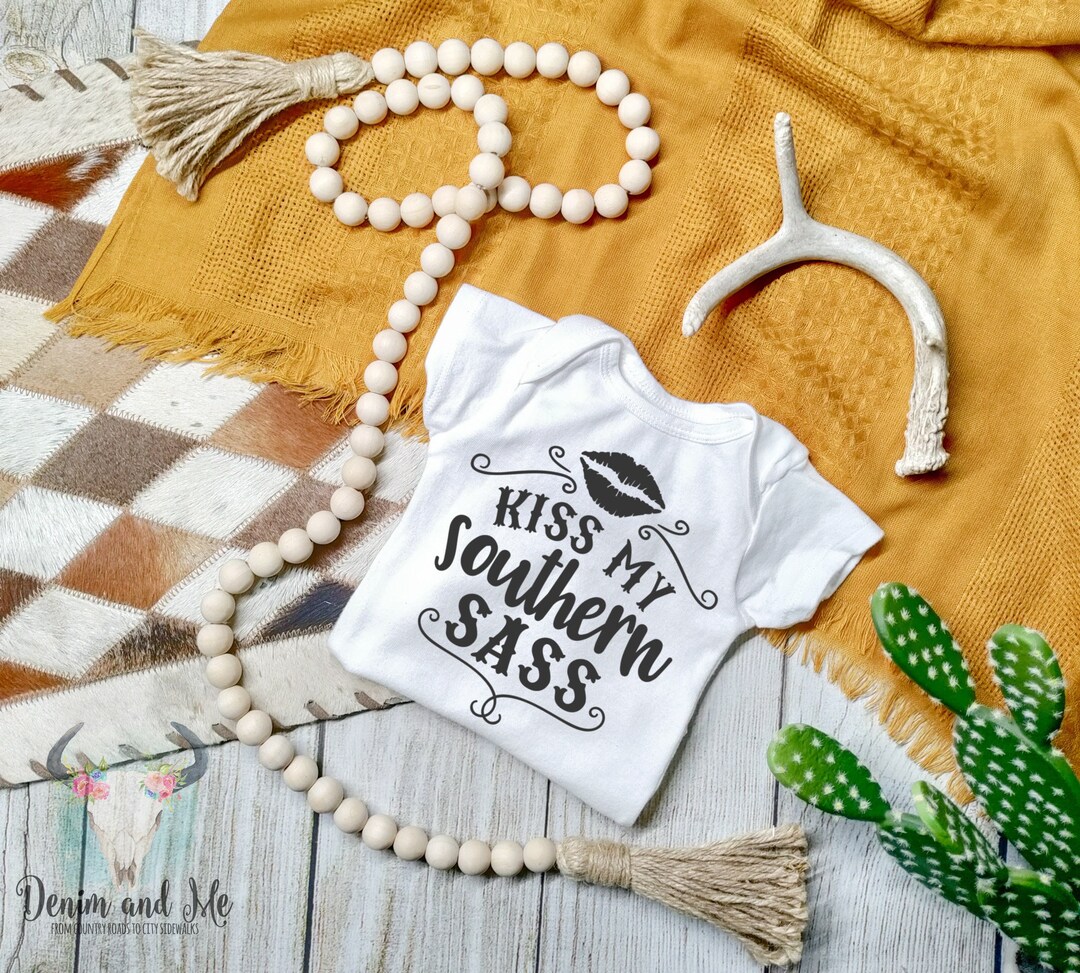Kiss My Southern Sass Bodysuit, Newborn Baby Boy Coming Home Outfit ...