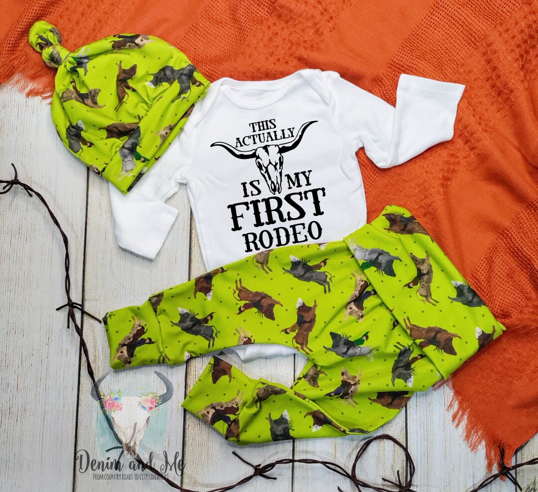 Baby Boy Western Bull Rider Cowboy Bodysuit Gift Set Newborn Baby Boy ...