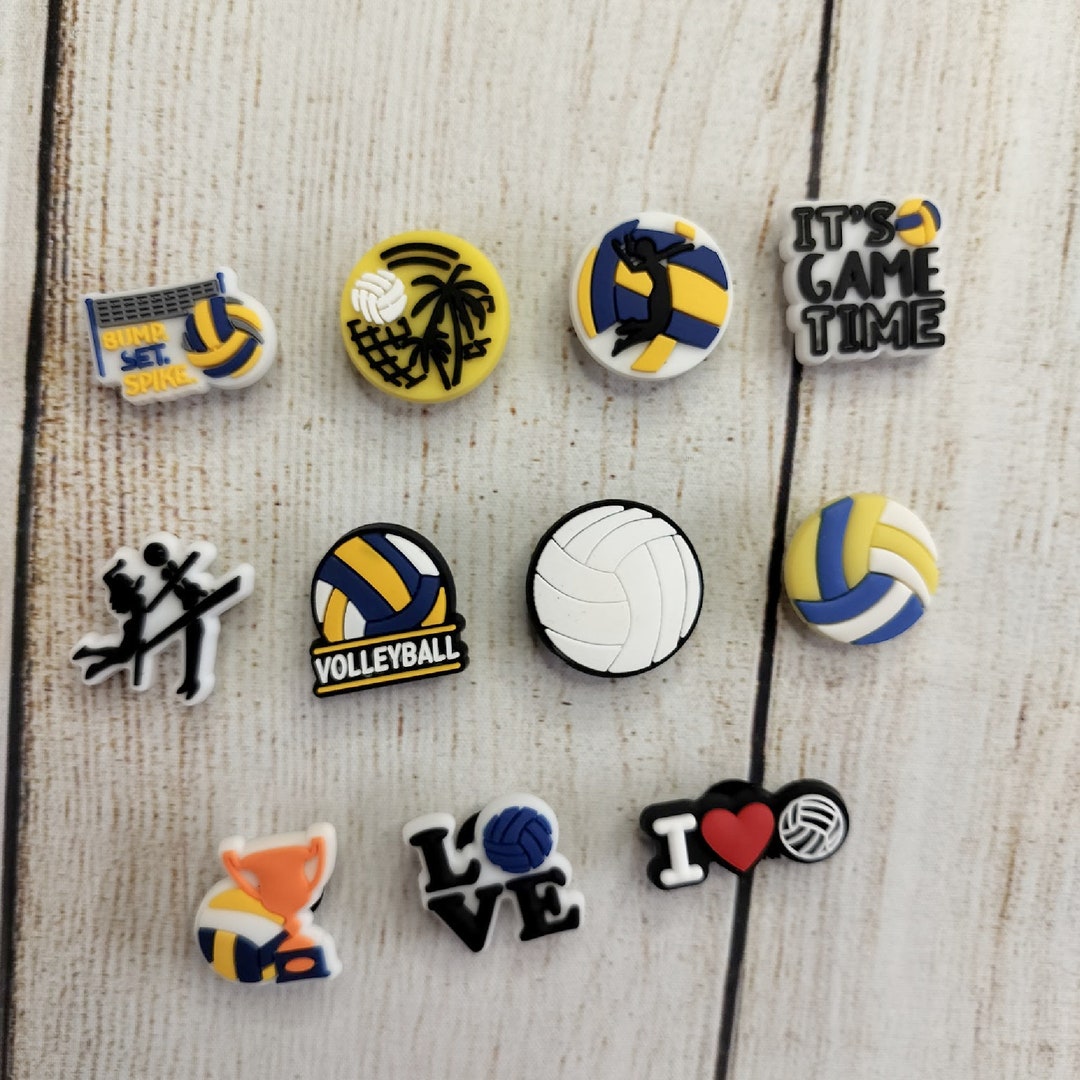 Volleyball pins for crocs Volleyball Sports Charms Volleyball Shoe Charms Volleyball Gift