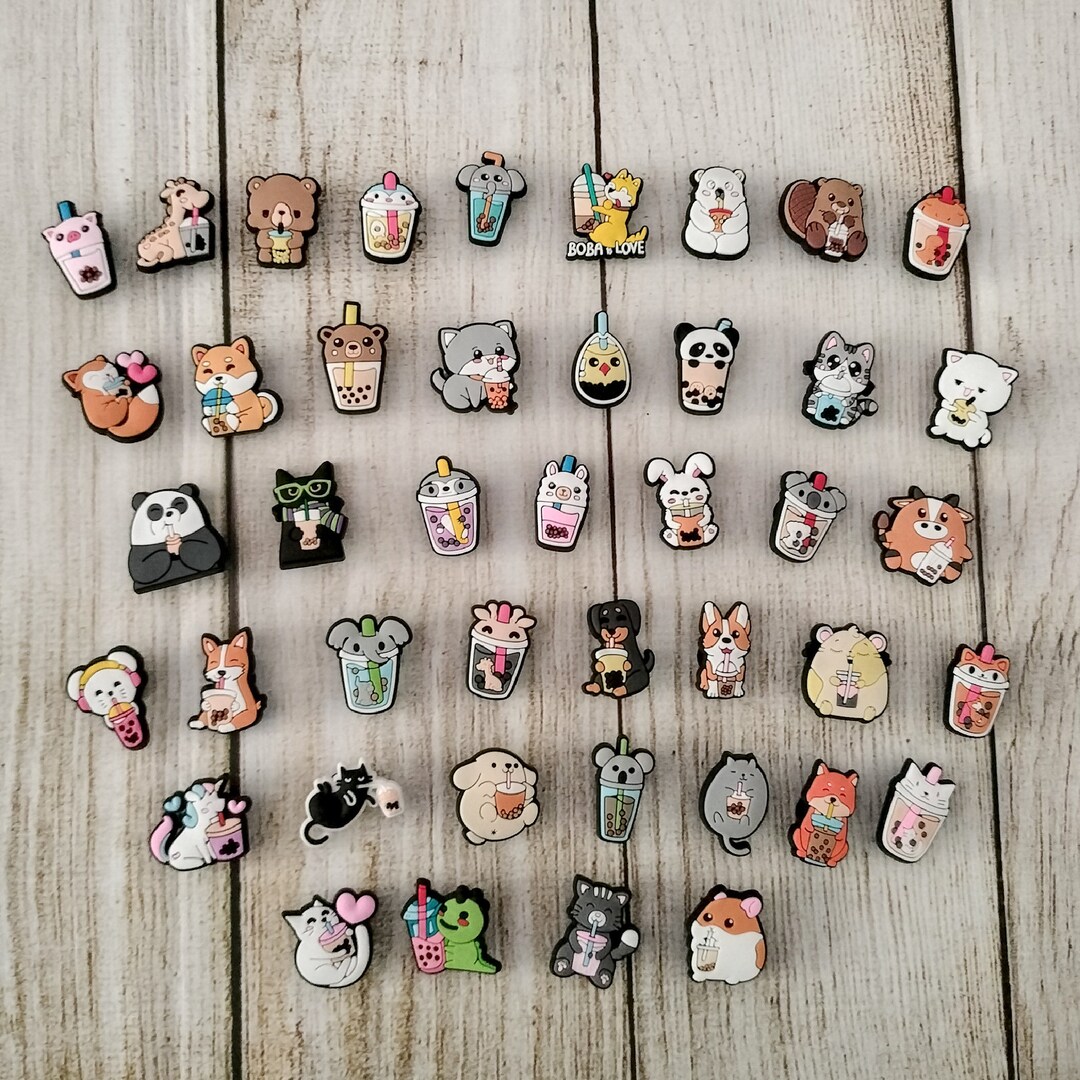 Boba Tea Drink Bubble Tea Animal Charms, Girl Shoe Charms, Girl Charm ...