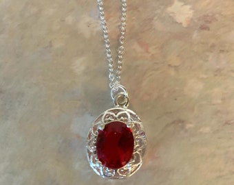 Red Stone Pendant | Etsy