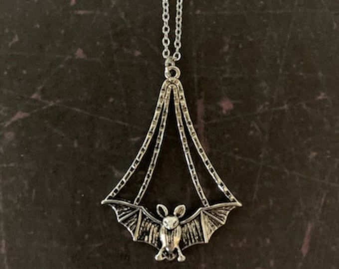 Bat Necklace, Bat Necklace Goth, Bat Necklace Silver, Bat Pendant ...