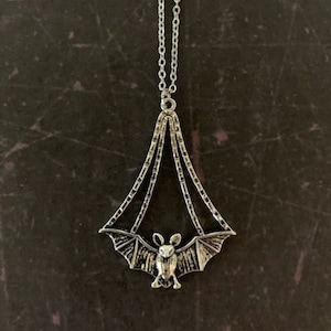 Bat Necklace, Bat Necklace Goth, Bat Necklace Silver, Bat Pendant ...
