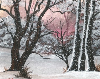Winter Painting Etsy