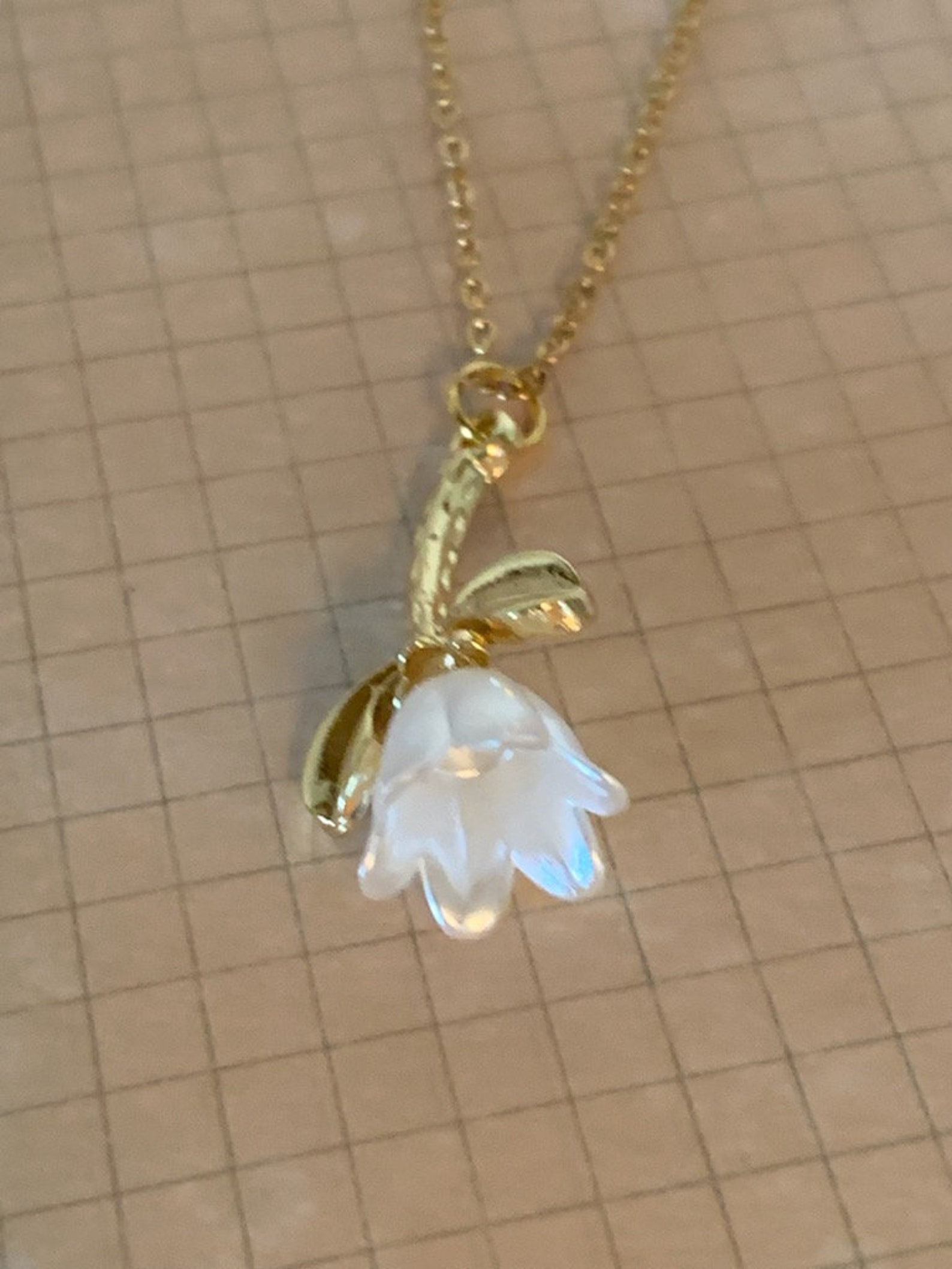 White Tulip Pendant, White Tulip Jewelry, Tulip Necklace, Tulip Pendant, Tulip Jewelry, White ...