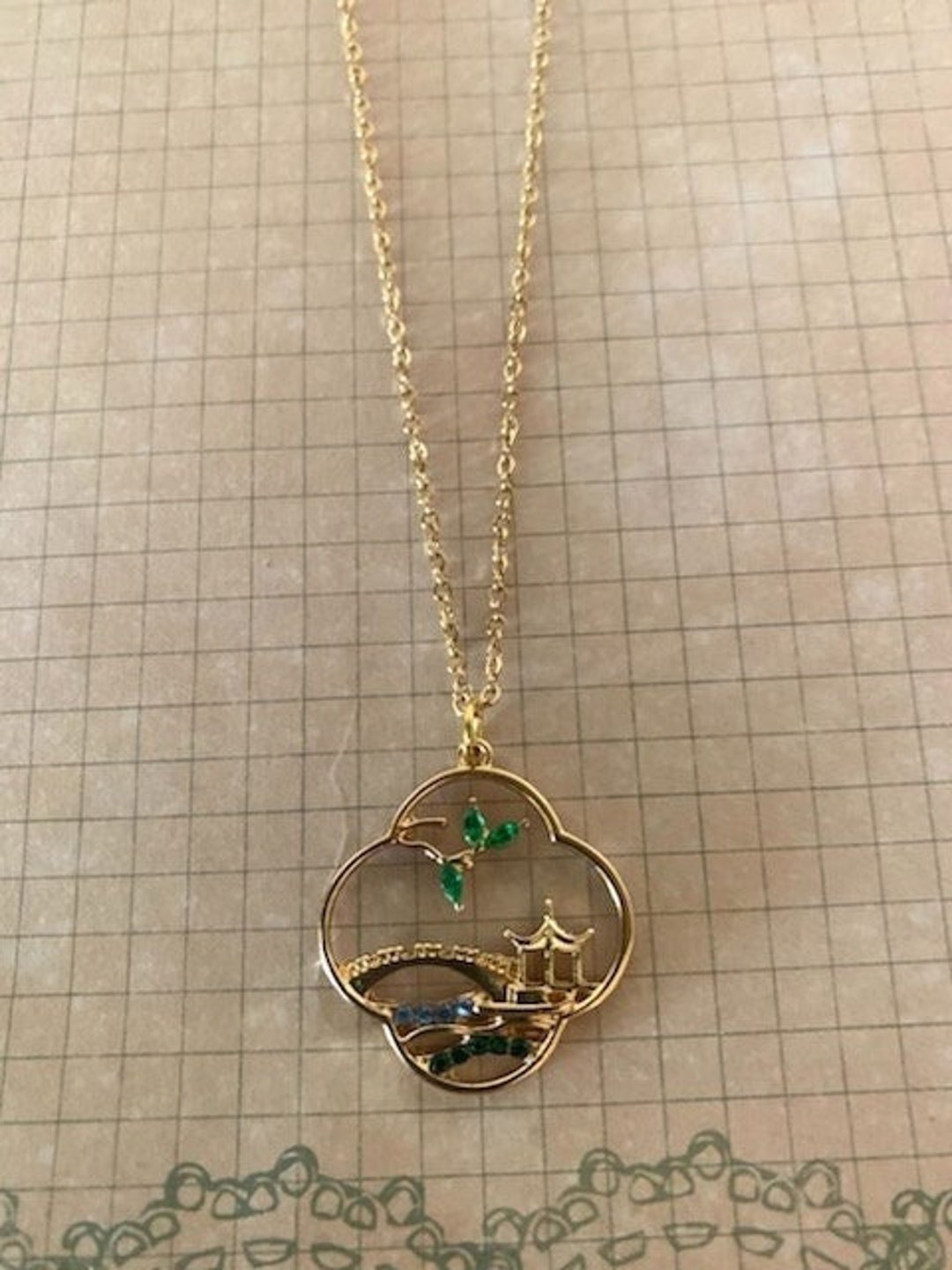 Bridge Jewelry, Quatrefoil Necklace, Quatrefoil Jewelry, Scene Necklace ...