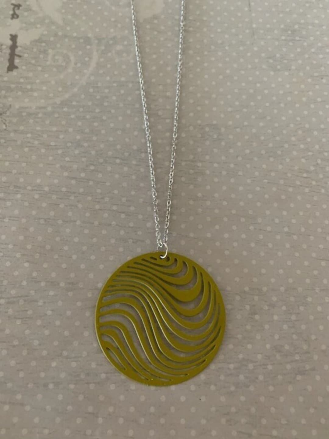 Moss Green Ripple Necklace, Ripple Necklace, Wavy Necklace, Moss ...