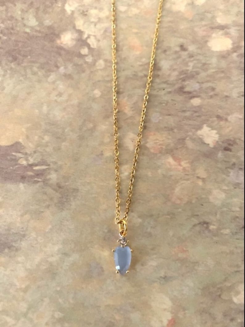 Dainty Ice Blue Necklace Light Blue Necklace Light Blue - Etsy