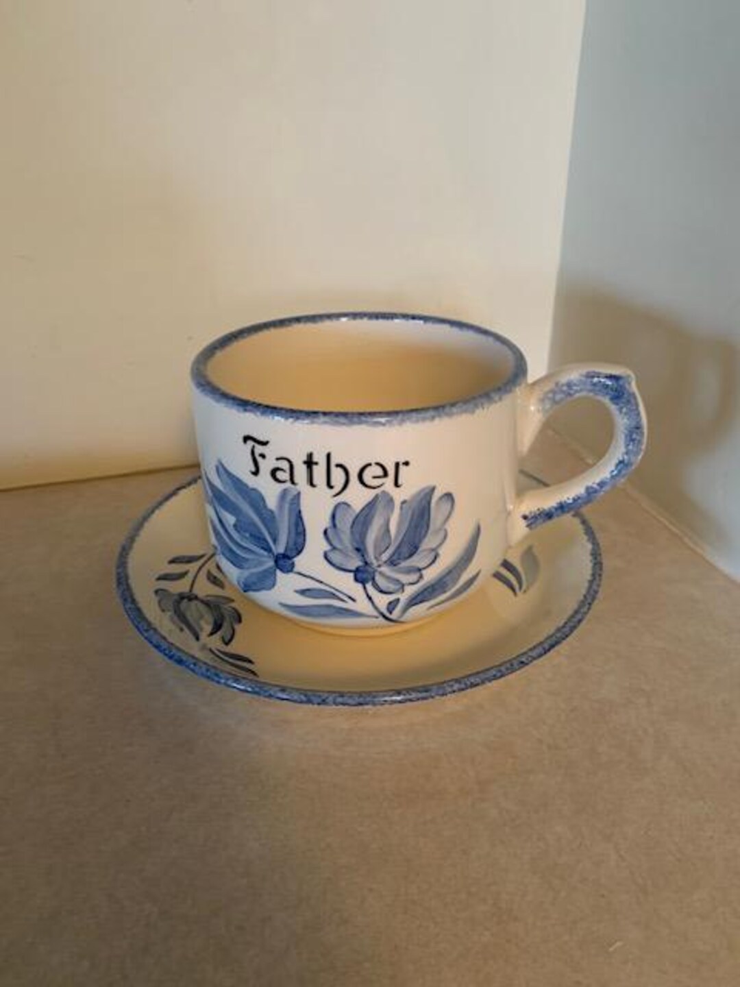 Vintage 'father' Cup & Sauce Set, Vintage Cup Sauce, Fathers Day Gift ...