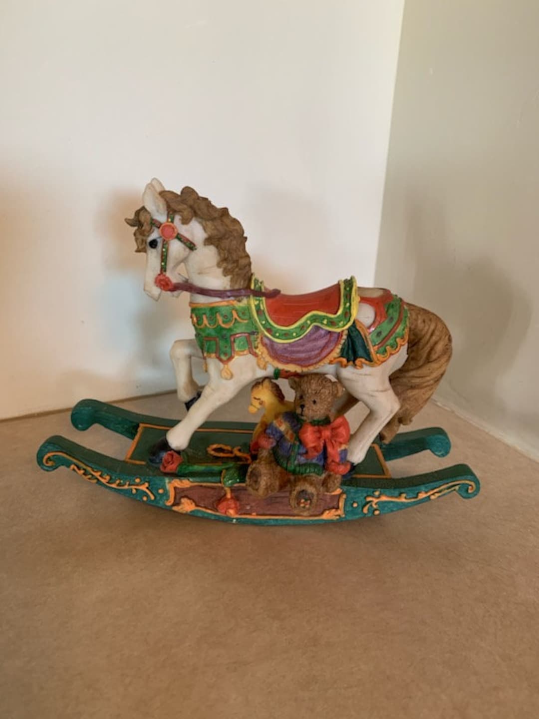 Vintage Resin Rocking Horse, Rocking Horse, Hobby Horse, Vintage Horse ...