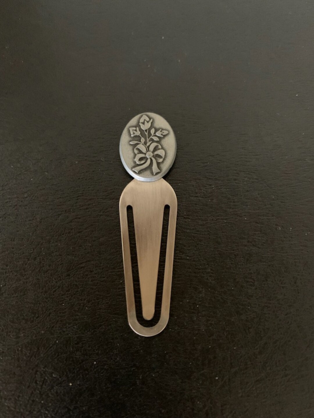 Vintage Pewter Bookmark, Pewter Bookmark, Vintage Bookmark, Floral ...