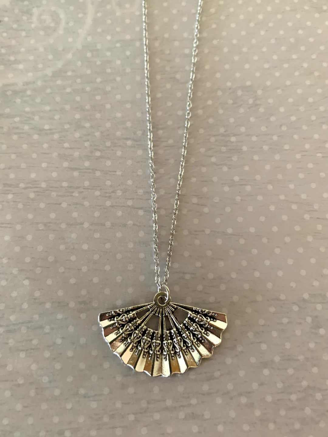 Victorian Fan Necklace, Fan Necklace, Fan Jewelry, Fan Pendant, Fan ...