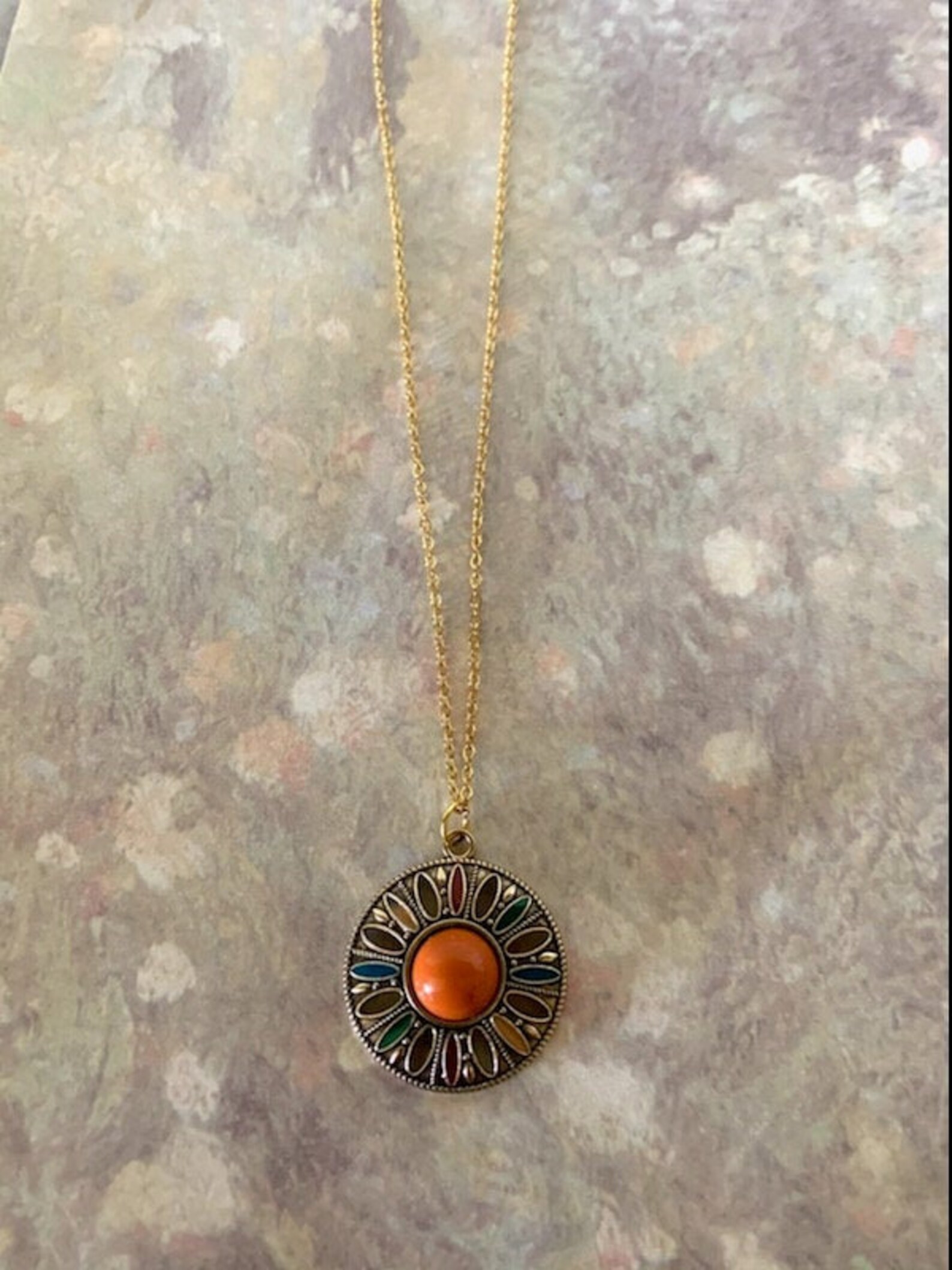 Collier en pierre orange bijoux en pierre orange pendentif | Etsy