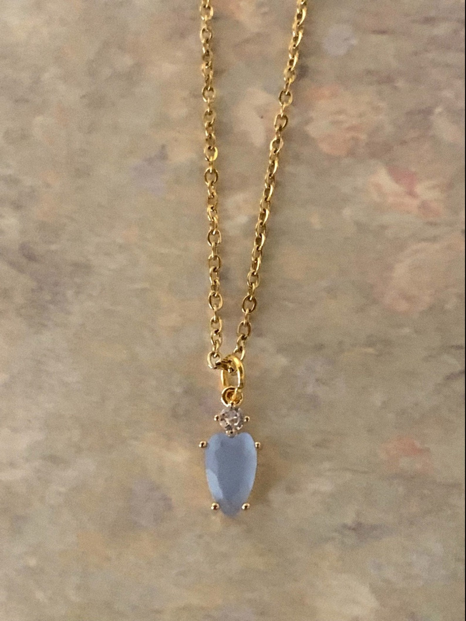 Dainty Ice Blue Necklace Light Blue Necklace Light Blue - Etsy
