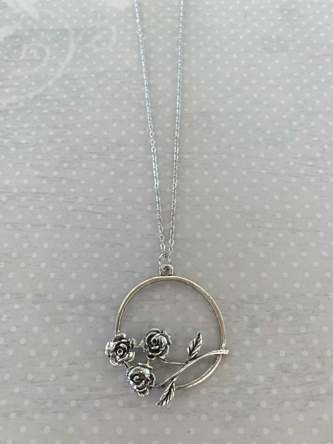 3 Roses Necklace, Rose Necklace Silver, Rose Jewelry, Rose Pendant ...