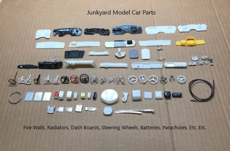 Large Assortment Vintage Model Car Parts, Model Parts, Vintage Model ...
