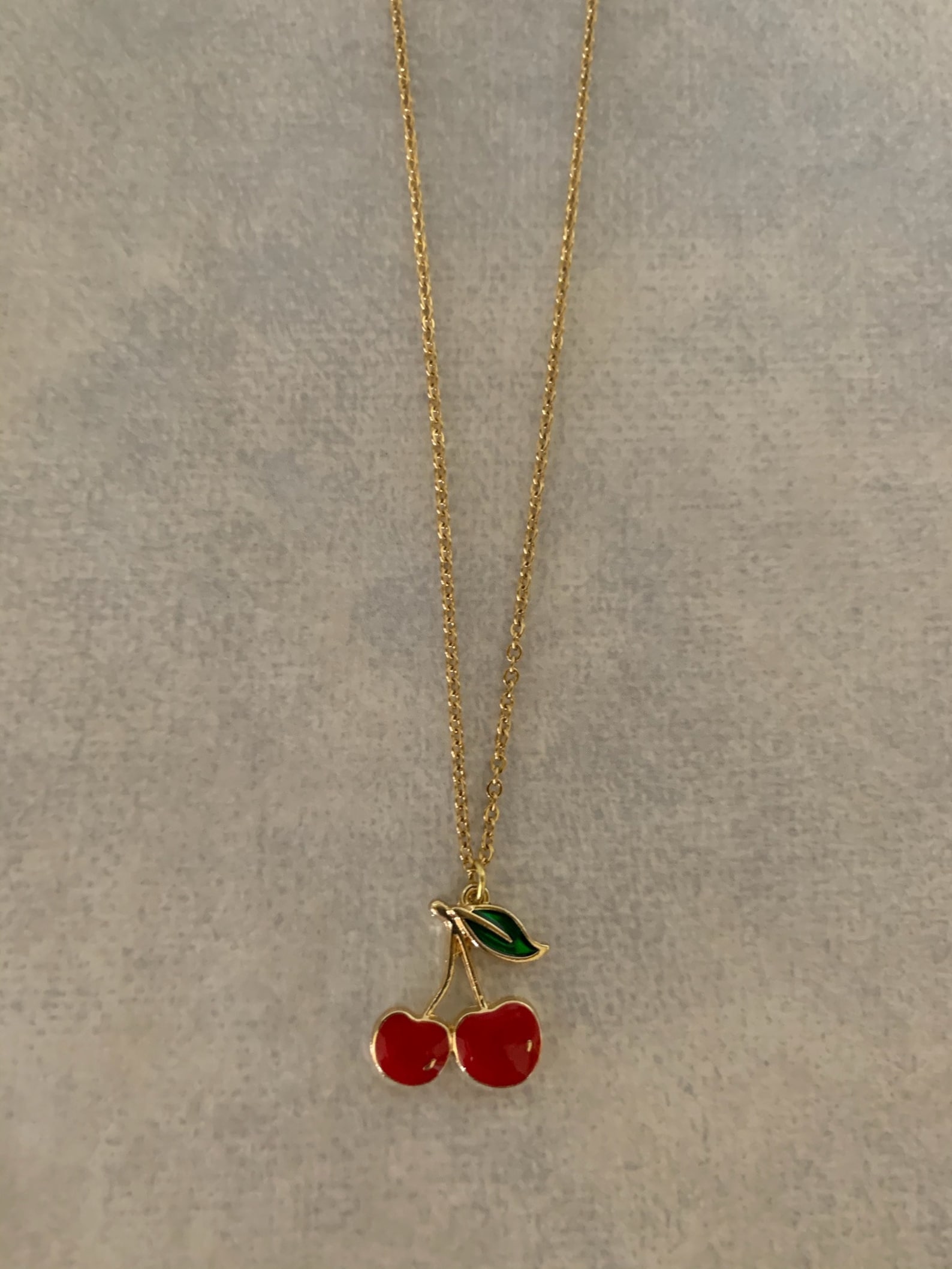 Cherry Necklace Cherry Necklace Gold Cherry Jewelry Cherry | Etsy