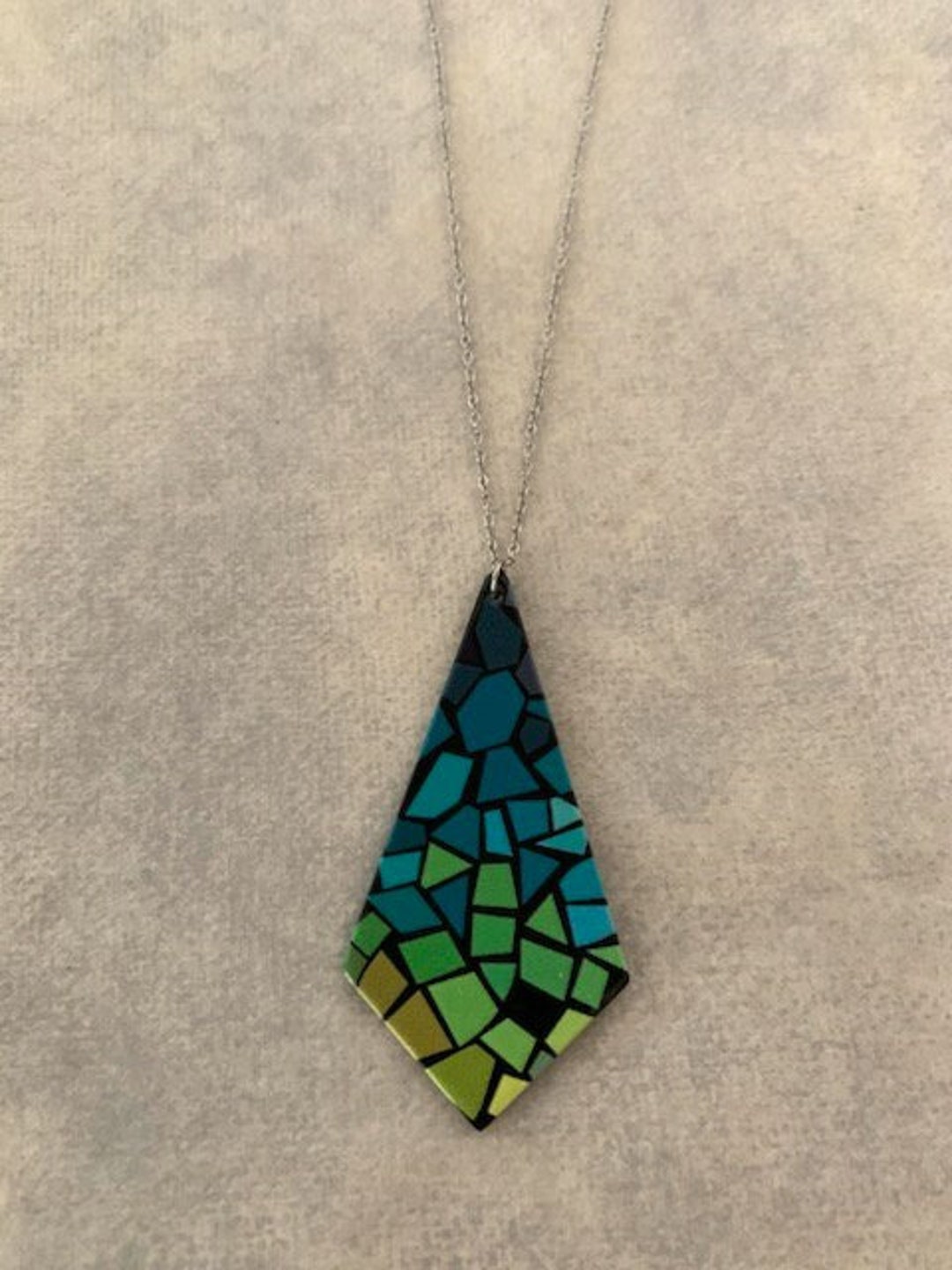 Mosaic Look Necklace, Mosaic Necklace, Mosaic Pendant, Mosaic Jewelry ...