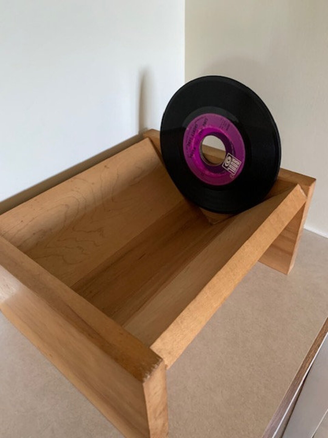 Vintage Handmade 45 Record Holder, Wood Record Holder, 45 Record Holder ...