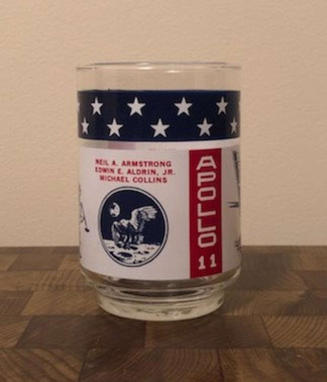 Vintage Apollo 11 Drinking Glass, Apollo 11, Apollo Glasses, Man on of ...