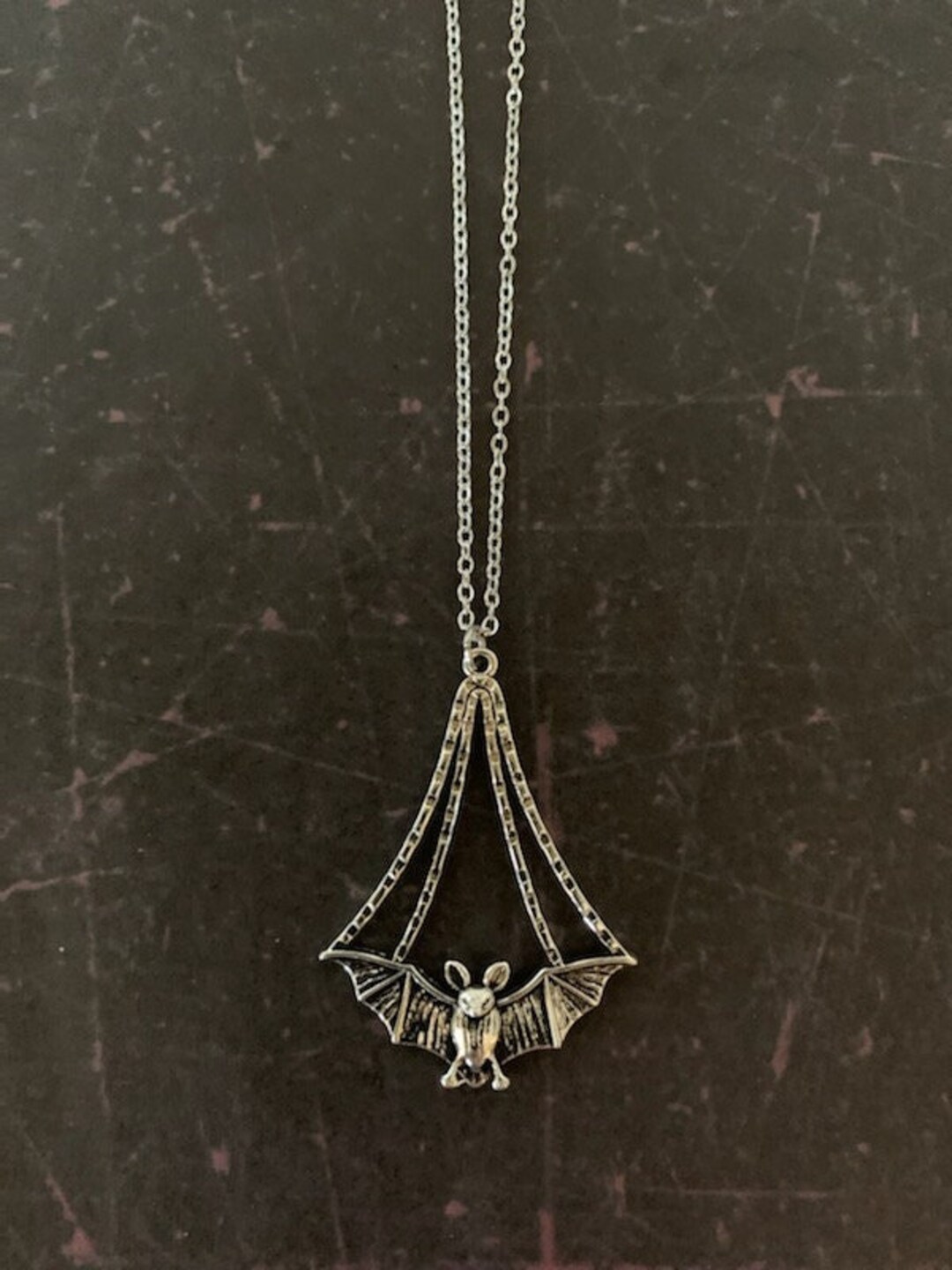 Bat Necklace, Bat Necklace Goth, Bat Necklace Silver, Bat Pendant ...