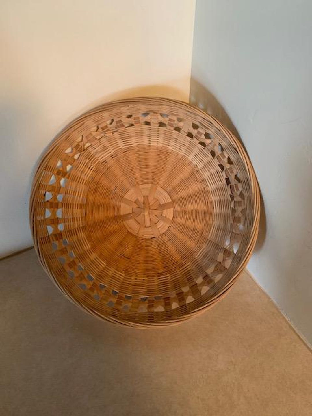 Vintage Wicker Bowl, Wicker Bowl, Vintage Wicker, Vintage Bowl, Vintage ...