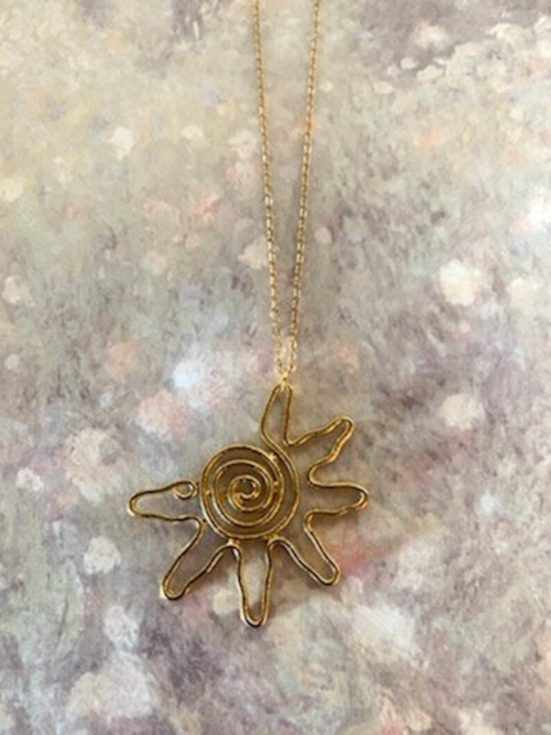 Large Wire Sun Necklace Sun Necklace Sun Necklace Gold Gold | Etsy