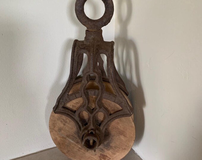 Antique Pulley, Old Pulleys, Cast Iron Pulley, Wood Pulley Wheel, Barn ...
