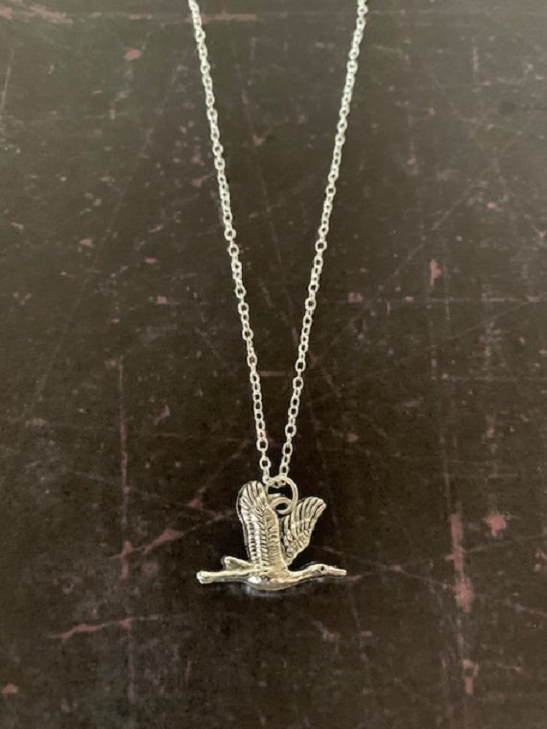 Goose Necklace, Goose Jewelry, Flying Goose Necklace, Flying Goose ...