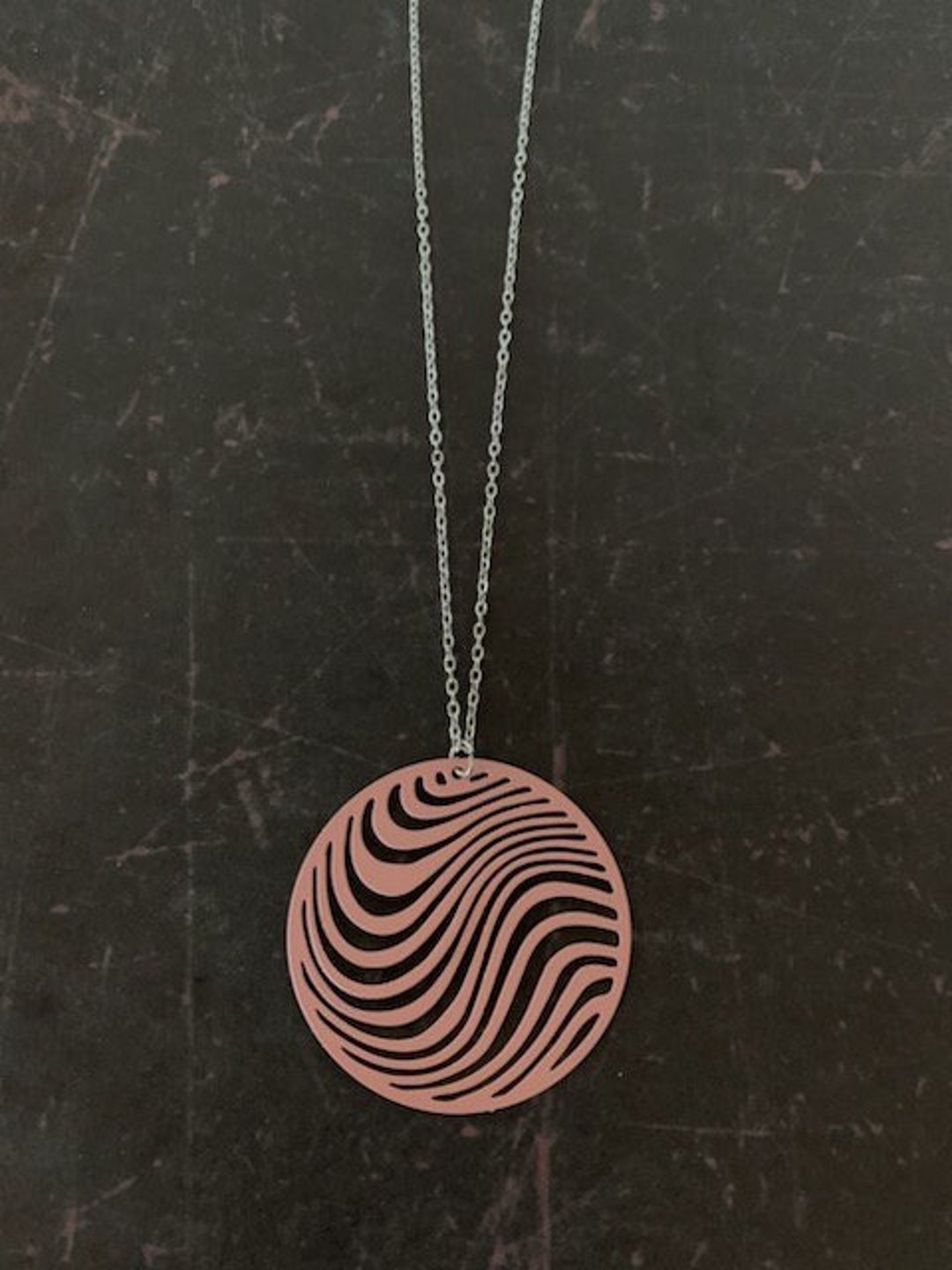 Light Pink Ripple Necklace, Ripple Necklace, Wave Necklace, Pink ...