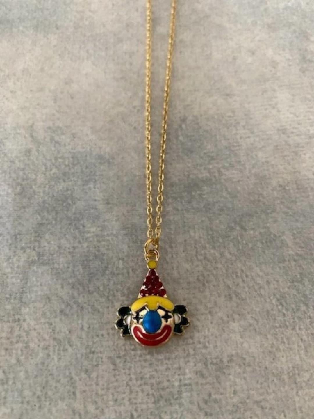 Colorful Clown Necklace, Clown Necklace, Clown Pendant, Clown Jewelry ...