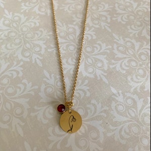 January Birth Month Flower Necklace, Birth Flower Necklace, January ...