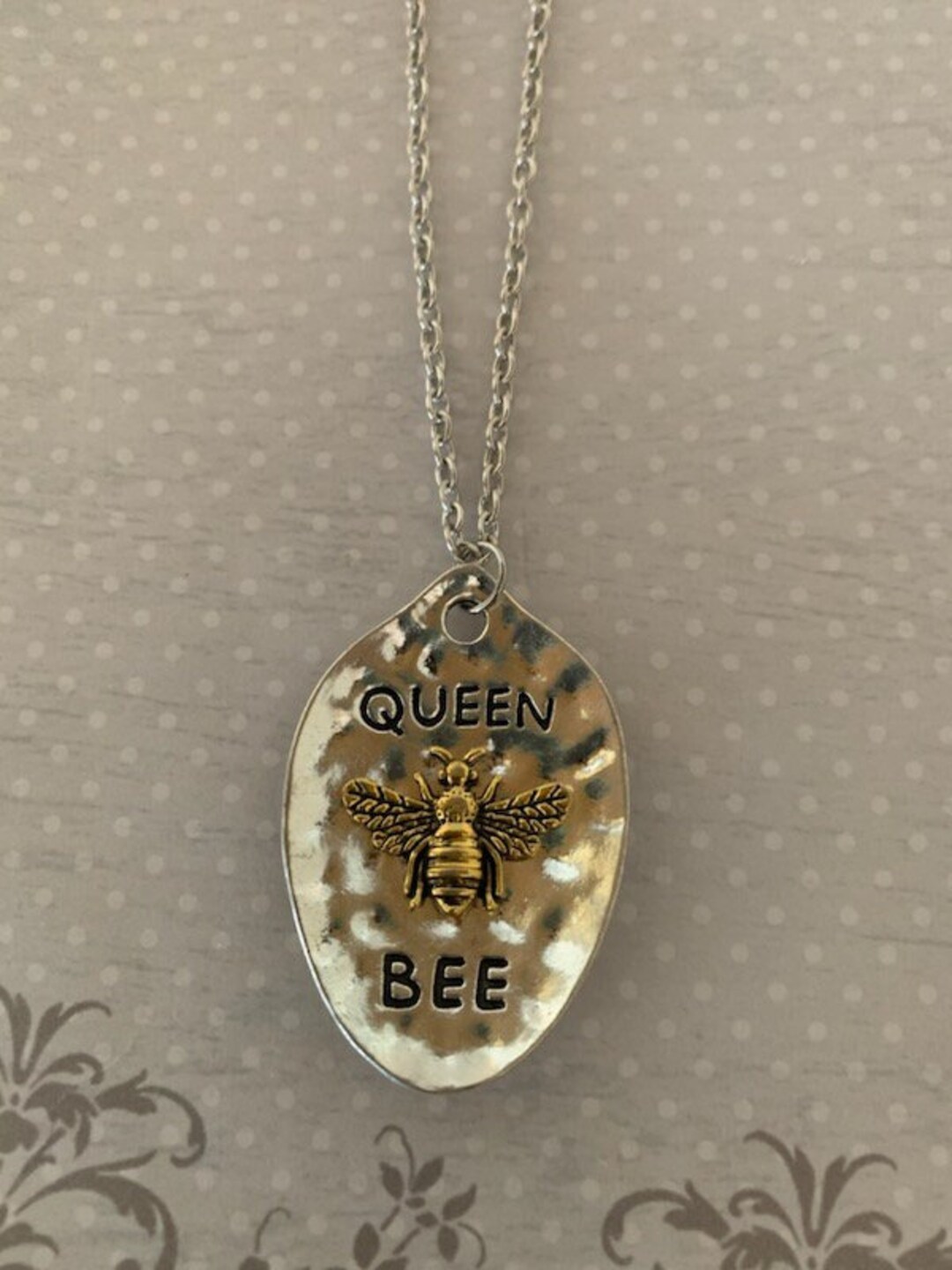 Queen Bee Necklace, Queen Bee Jewelry, Queen Bee Pendant, Bee Necklace ...