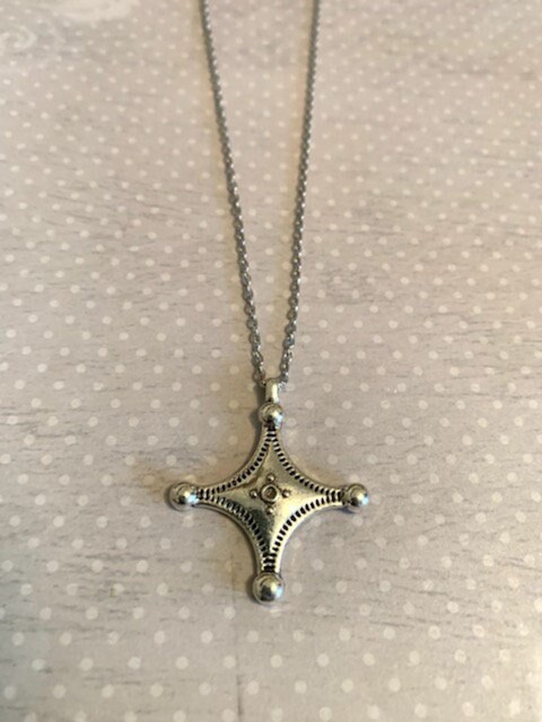 Equal Armed Cross Necklace, Retro Cross Necklace, Square Cross Pendant ...