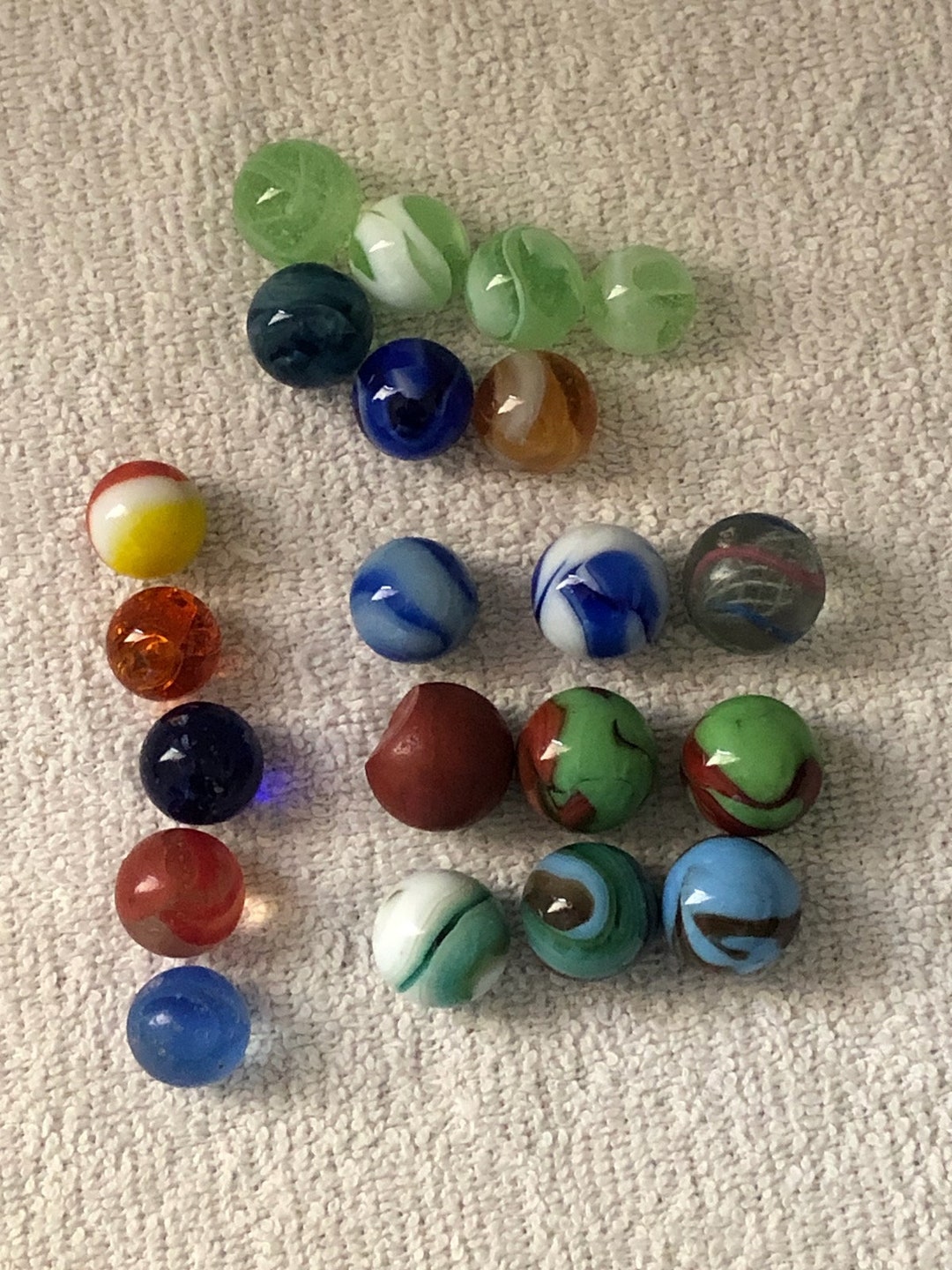 21 Vintage Glass Marbles, Vintage Glass Marble, Vintage Marbles, Glass ...