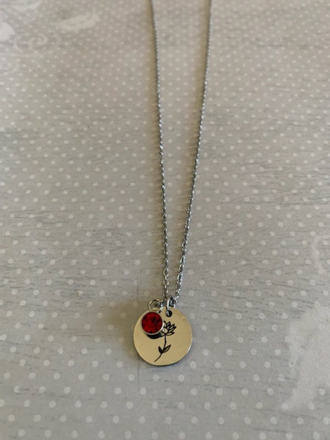 July Birth Month Flower Necklace, Birth Month Necklace, July Flower ...