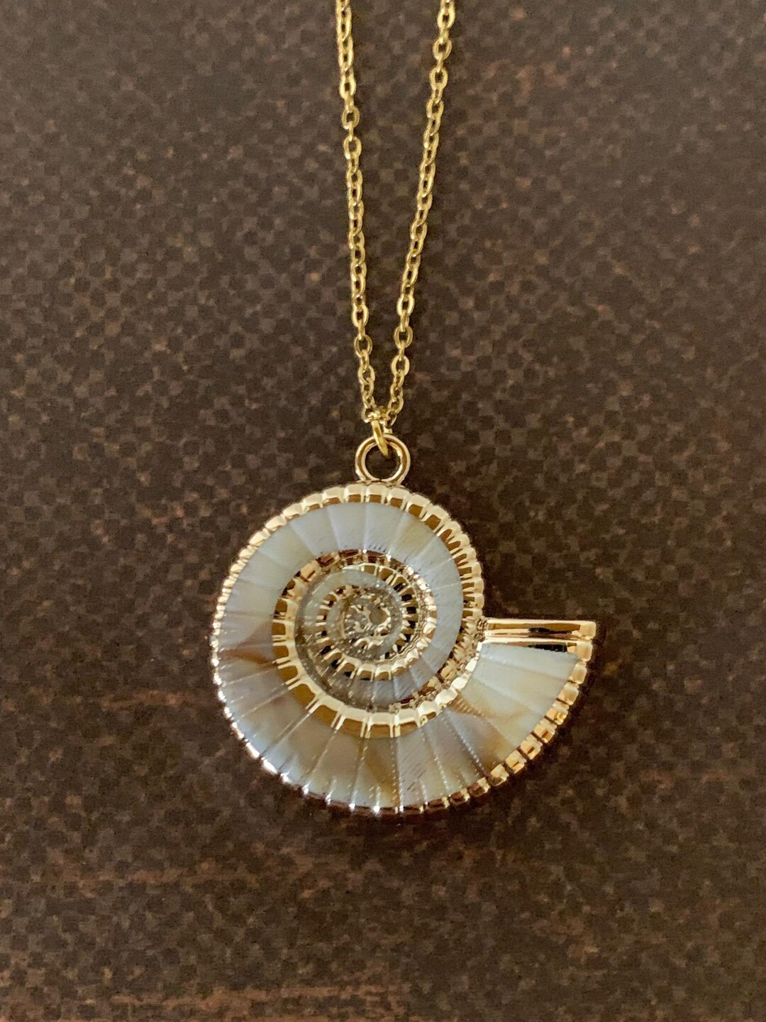 Lg Acrylic Faux Nautilus Shell Necklace, Nautilus Necklace, Nautilus ...