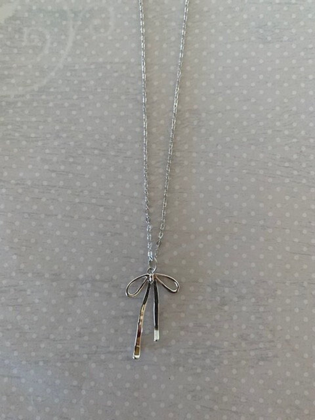 Silver Bow Necklace, Bow Necklace, Bow Jewelry, Bow Pendant, Bow ...