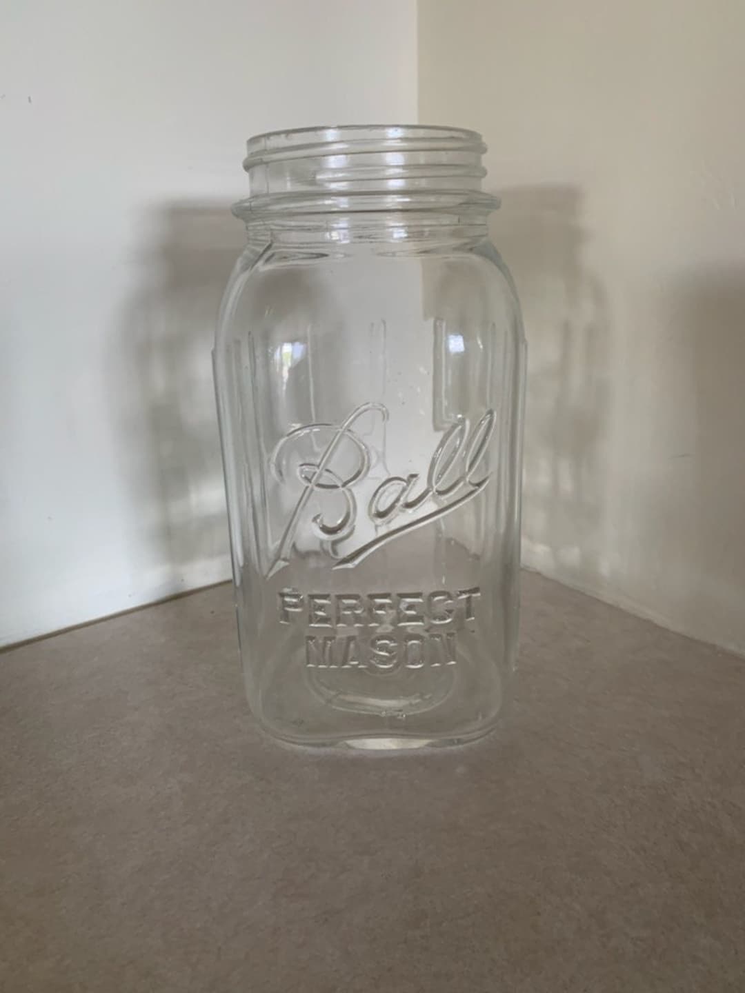 Vintage Clear Ribbed Quart Canning Jar, Vintage Canning Jars, Antique ...