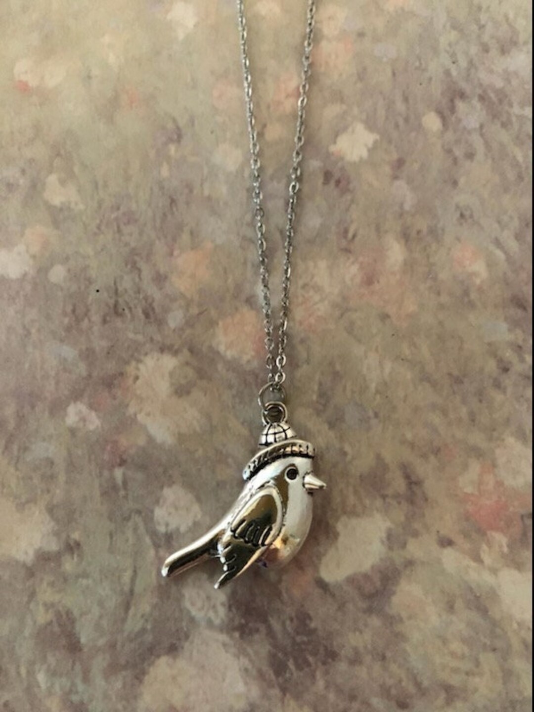 Chickadee With Hat Necklace, Chickadee Necklace, Chickadee Jewelry ...